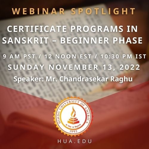 Certificate programs in Sanskrit – Beginner Phase